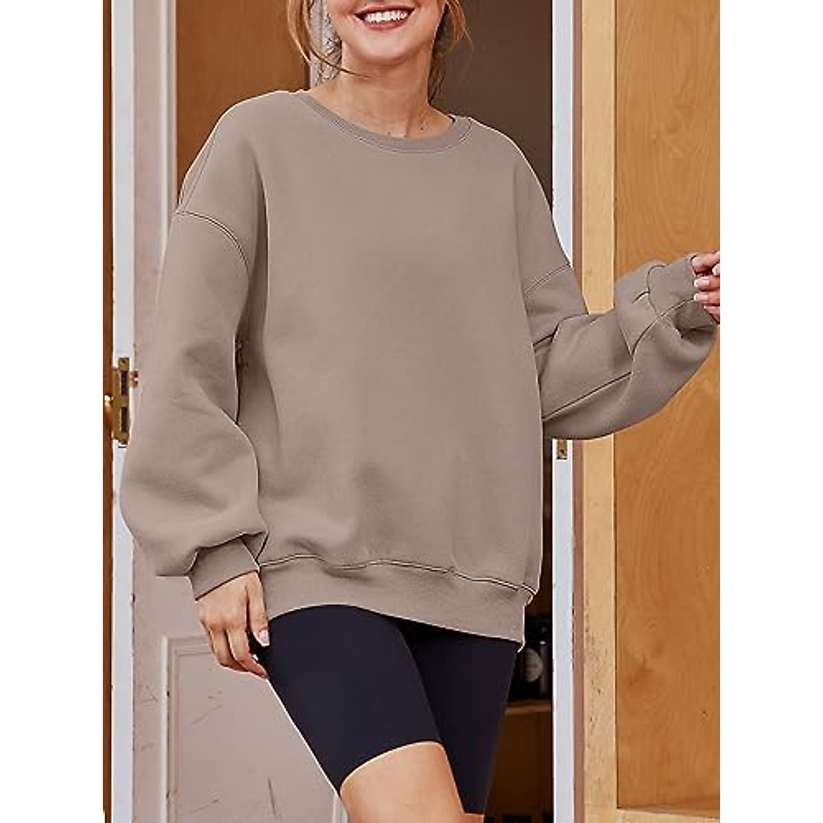 EFAN Women Sweatshirts Oversized Crew Neck Pullover Cute Casual Hoodies 2023 Fall Outfits Fashion Clothes