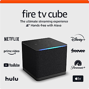 All-new Fire TV Cube, Hands-free streaming device with Alexa, Wi-Fi 6E, 4K Ultra HD