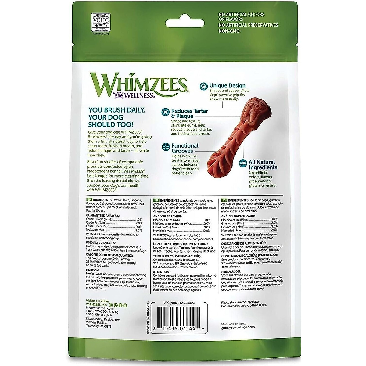Whimzees Dental Dog Treats - Natural Grain-Free Chews for Healthy Teeth & Gums - Variety Pack - Small Breeds - Vegetarian Dental Care Snacks (2-Pack)
