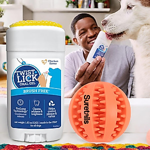 Vetality Brush Free Oral Gel for Dogs | Bundled with Teeth Cleaning Pet Chew, Vet-Formulated Pet Oral Stick, Prolong Technology, Cleans Teeth & Gums, Easy Application, Safe for Breeds - [Pack of 2]