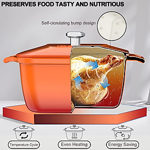 Dutch Oven, imarku 3.5 Quart Enameled Cast Iron Dutch Oven Pot with Lid for Braising, Broiling, Frying, Bread Baking, Roast Turkey, Oven Safe Up To 550°F, Enamel Coating, Nonstick Easy to Clean