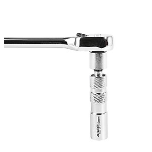 ARES 11000-14mm Thin Wall Magnetic Swivel Spark Plug Socket - 3/8-Inch Drive 12-Point Spark Plug Socket - Walls 2mm Thinner Than Standard Spark Plug Sockets