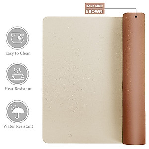 Desk Mat Large Protector Pad - Multifunctional Dual-Sided Office Desk Pad,Smooth Surface Soft Mouse Pad, Waterproof Desk Mat for Desktop, Pu Leather Desk Cover for Office/Home(Pink, 23.6" x 13.7")