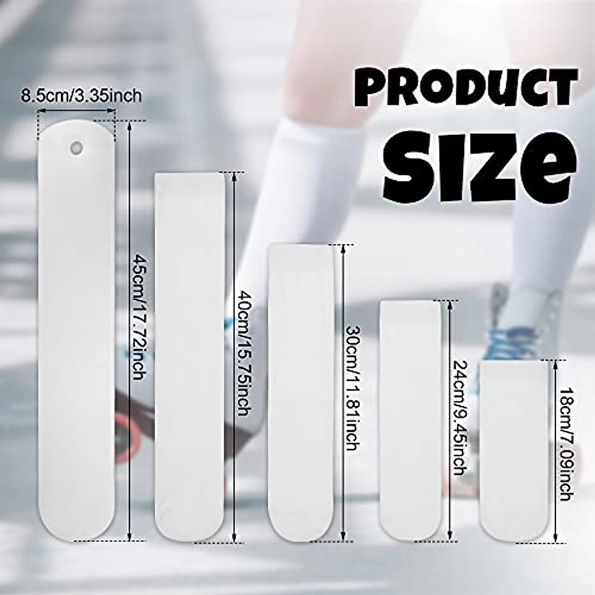 SATINIOR 32 Pairs Sublimation Socks Polyester Blanks Heat Transfer Socks with Sublimation Sock Jig for DIY Dye Heat Press Accessories, 4 Sizes white