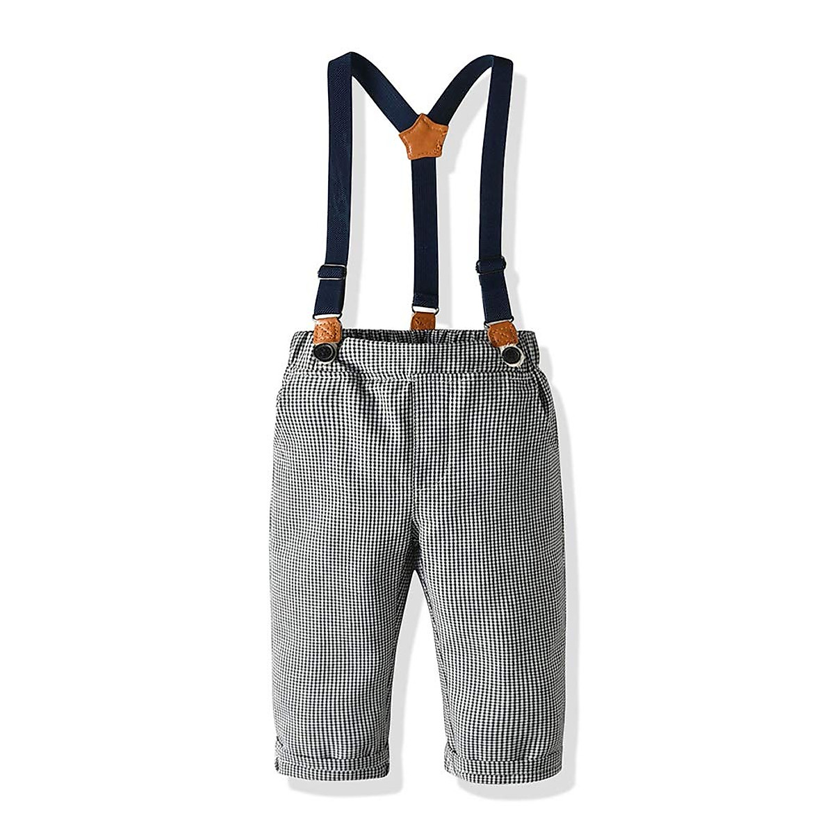 Moyikiss Studio Autumn Winter Little Boys Clothes Long Sleeve Bowtie Shirt+Suspender Pants Gentleman Outfits Sets (White-a, 90/2T)