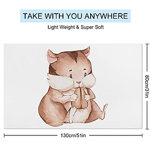 ZHIMI Beach Towels Oversized Cute Hamster Sunflower Seed Hand Bath Towel Pool Towels Microfiber Absorbent Sand Free Quick Dry Towels for Bathroom Gym Camping Women Men 31x51Inch