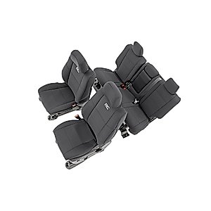 Rough Country Neoprene Seat Covers for 2011-2022 Jeep Grand Cherokee - 91046,Black, Front | Rear
