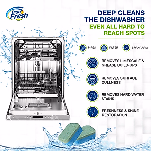 Washing Machine Cleaner & Dishwasher Cleaner Tablets - 48-Pack Bundle Compatible with Front Loader - Top Loader & He Machines and all Dishwashers Removes Buildup Lime Scales and residues - Septic Safe