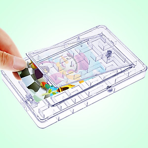 Civaner 10 Pieces Gift Card Puzzle Box Money Maze Gift Holder Plastic Puzzle Card Holder Intellectual Pinball Machine Game Fun Birthday Christmas Party Favors for Teens Adults(Clear)