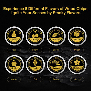 Cocktail Smoker Kit Old Fashioned Drink Smoker Kit with Torch Smoker Infuser for Whiskey Bourbon - 8 Flavors Wood Chips - Gift for Whiskey Lovers, Dad, Husband, Boyfriend, Men (Without Butane)