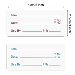 2 Rolls 1000 Pieces Dissolvable Food Labels Food Prep Canning Labels Removable Food Stickers for Home or Restaurant Canning Food Container Food Rotation, Red and Blue
