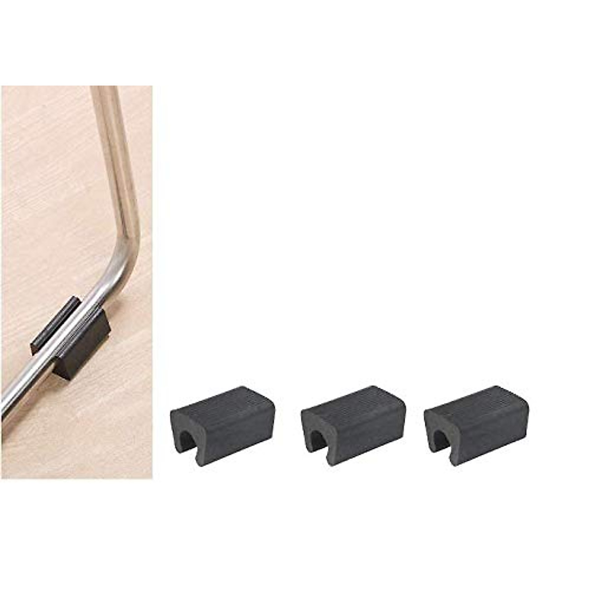 MIZORLIE Black Plastic Furniture Foot Rectangle Shaped Non-Slip Chair Leg Tip Protectors, Fit Furniture Leg Dia: 10-11mm(30 Pack)