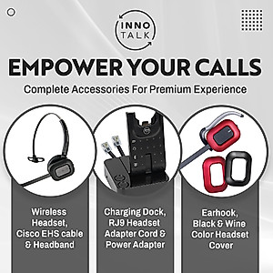 INNOTALK Wireless Headset Compatible with Cisco 6945 7942G 7945G 7962G 7965G 7975G 7821 7841 7861 8811 8841 8845 Phone (Pioneer)