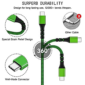 Boxeroo USB Type C Cable (3Pack 10ft), USB2.0 Fast Charge Nylon Braided USB C to USB A Charging Cable Compatible for Galaxy S10 S9 S8 Plus Note 9 8, LG V40 V30 G6 G5, Switch
