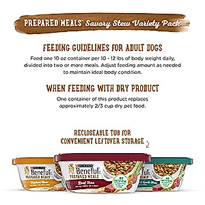 Purina Beneful High Protein, Gravy Wet Dog Food Variety Pack, Prepared Meals Stew - (2 Packs of 6) 10 oz. Tubs