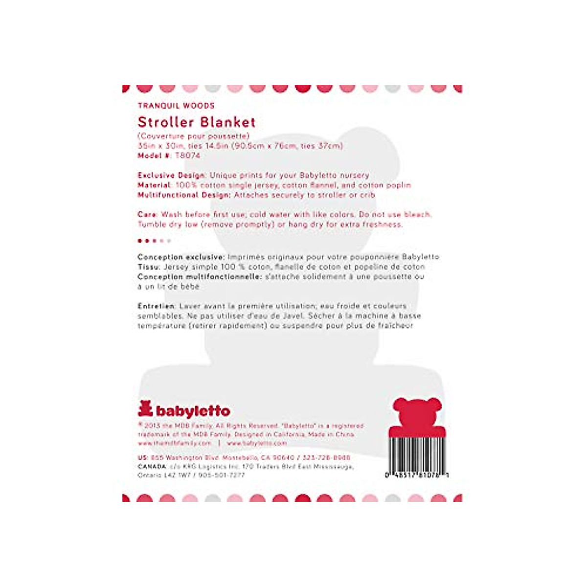 Babyletto Stroller Blanket, Tranquil Woods