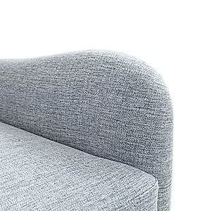 Madison Park Swivel Glider Chair for Living Room, High Back Bedroom Lounge Foam Seat Cushion Upholstered, Nursery Furniture, Metal Base, Fully Assembled, 28.25" W x 31.5" D x 38.25" H, Light Blue