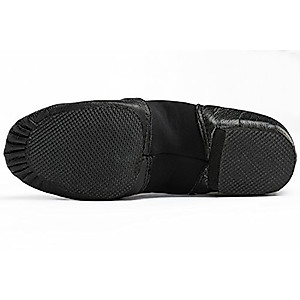 Danz Plus Slip On Leather Jazz Shoes Adult & Child (US 5 Adult, Black)