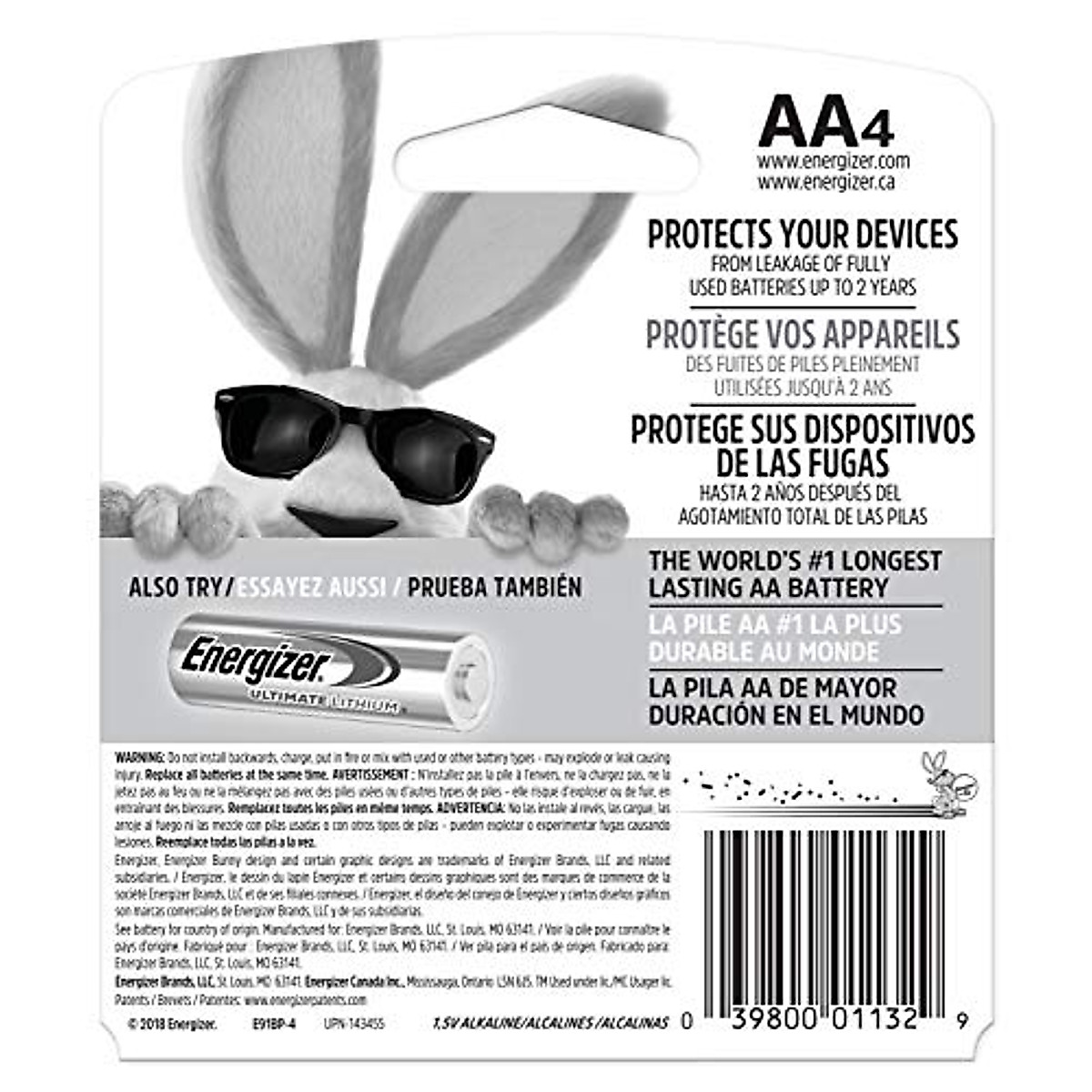 Energizer Max AA Batteries, 4 Count
