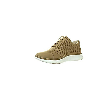Vionic Women’s Fresh Riley Lace Up Sneakers – Ladies Athletic Shoes with Concealed Orthotic Support - Sand 6W
