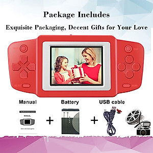 Beico Handheld Games for Kids Built in 218 Classic Retro Video Games 2.5" Screen Portable Arcade Gaming Player System for Boys Girls Birthday (Red)