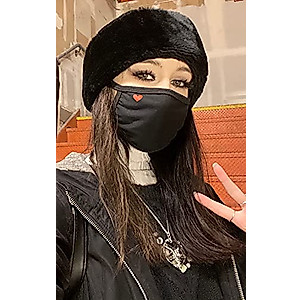 Fashion Cute Heart Face Protection with Adjustable Nose Bridge - Mothers Day Gifts, Gifts for Women, Unisex Cotton Cloth Heart Masks - Washable Reusable Warm for Outdoor Activities