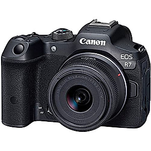 Canon EOS R7 Mirrorless Camera RF-S 18-45mm f/4.5-6.3 is STM + EF 75-300mm III + RF 50mm f/1.8 STM + 420-800mm HD Lenses + 2X 64GB Memory Cards, TTL Flash, Extra Battery, Tripod & More (Renewed)