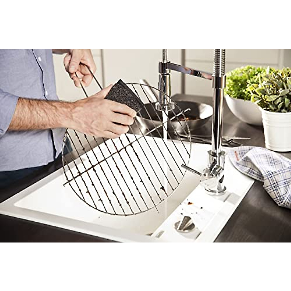 Vileda Glitzi Power INOX Steel Sponge for Stubborn Dirt, 2 Pieces