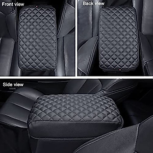 JKCOVER Center Console Armrest Cover Compatible with Toyota 4Runner 2010-2020 2021 2022 2023 Truck Accessories Premium PU Leather Cushion Protector (Black)