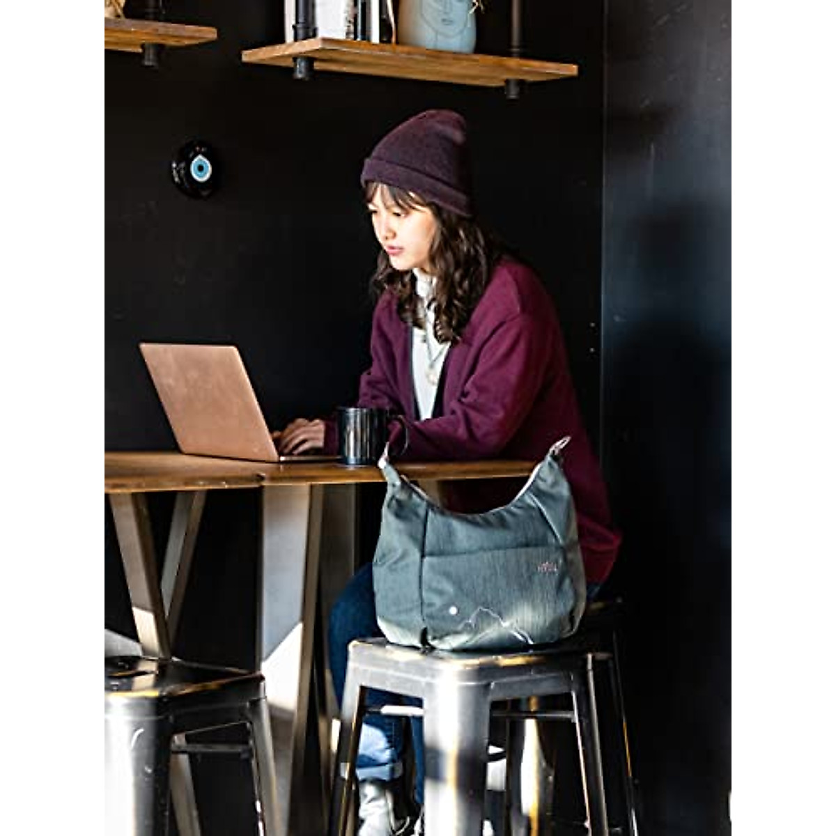 HAIKU Amble Hobo Bag with Removable Shoulder Strap and Adjustable Crossbody Strap, Deep Forest