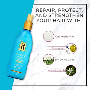 Freeze It 12-in-One Amazing Leave-in Hair Treatment Spray- Infused with Keratin, Borage Oil for Hydration, Smoothness, Nourishment - Strengthens, Protects Dry & Damaged Hair