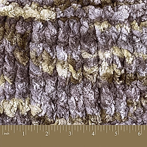 Crafted By Catherine Luxe Velvet Multi Yarn - 2 Pack (300 g / 10.5 oz, 98 Yards Each Skein), Khaki Multi, Gauge 6 Super Bulky