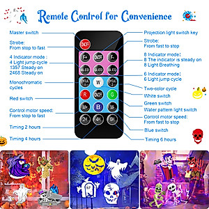 Halloween Christmas Projector Lights, COOLWUFAN Upgrade Waterproof Outdoor Indoor Holiday Projector Lights with Remote and 20 HD Effects (3D Ocean Wave + Patterns) for Xmas Halloween Party Yard Decor