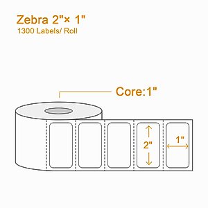 【15600 Labels/12 Rolls】 Labelebal 2" x 1" Direct Thermal Label (51mm x 25mm) Multipurpose Shipping Address Barcodes Labels Compatible for Zebra & Rollo Desktop Label Printer (1300 Labels/Roll)