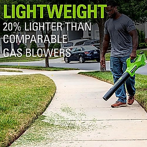 Greenworks 40V (100 MPH / 350 CFM) Cordless Axial Leaf Blower, 2.0Ah Battery and Charger Included