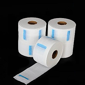 2 Rolls Disposable Barber Scarf Paper Stretchy Neck Strips Wraps Band Hairdressing Tools for Spa Massage Hair Cutting Styling Salon Supplies, White (100 pcs per roll)