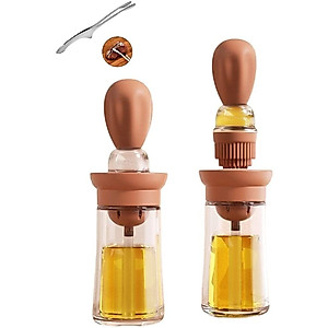 Silicone Brush and Oil Bottle Duo Set – Amplify Your Kitchen with This Food-Grade, Precise Dispensing and Stylish Kitchen Accessory in Iron Yellow, T-OB21