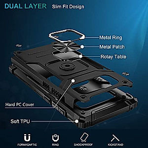 IKAZZ Galaxy Note 9 Case,Samsung Note 9 Cover Dual Layer Soft Flexible TPU and Hard PC Anti-Slip Full-Body Rugged Protective Phone Case with Magnetic Kickstand for Samsung Galaxy Note 9 Black