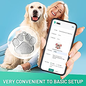 Personalized Dog Tag QR Code Pet ID Tags Online Profile Modifiable, Scan QR Receive Instant Pet Location Alert Email - Red S