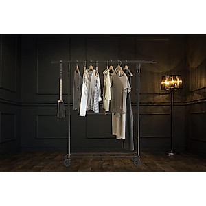 Simple Houseware Heavy Duty Double Rail Clothing Garment Rack, Black