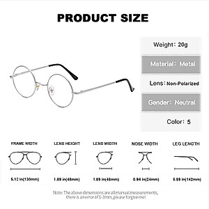EYLRIM Round Blue Light Blocking Glasses for Women Men Circle Clear Lens Metal Frame Eyeglasses Non Prescription(A2 Silver)