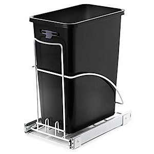 Home Zone Living 7.6 Gallon Pull Out Trash Can, Under Cabinet Design, 29 Liter Capacity