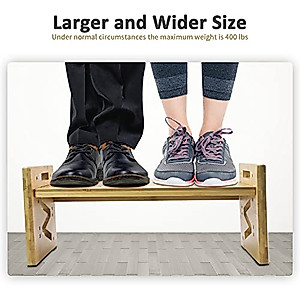 Under Desk Foot Rest,Ergonomic Office Foot Rest with 5 Adjustable Height Position, Bamboo Foot Stool Under Desk with Massage Roller & Non-Slip Bottom at Home, Office