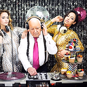 3 Tier 1950's Rock and Roll Music Party Decorations Record Cupcake Stand Vinyl Record Cupcake Holder Music Not Stop Dessert Tower for 50s Retro Theme Music Party Supplies