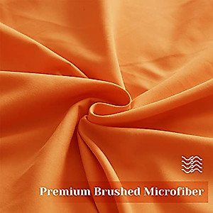 Ventidora 3 Pieces Duvet Cover Set Soft Brushed Microfiber Cover Set 1 Comforter Cover 2 Pillow Shams with Button Closure and Concealed Ties. (Queen-90x90inches, Tangelo)