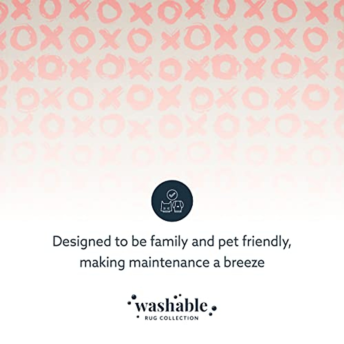 Linon Home Decor Products The Anywhere Washable Rug Boden Ivory & Pink 3' X 5' Accent Rug