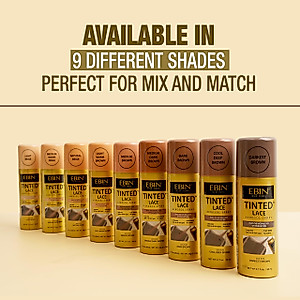 EBIN NEW YORK Tinted Lace Aerosol Spray - Light Warm Brown 2.7oz/ 80ml, Quick dry, Water Resistant, No Residue, Water Resistant, Even Spray, Matching Skin Tone, Natural Look