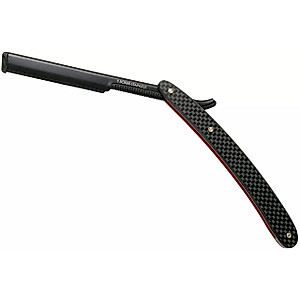 BÖKER Barbarette Carbon Fiber Straight Razor, Black and Red