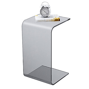 VLUOO Acrylic C Table,Multipurpose Clear Side Table Laptop End Table,Acrylic C Shape Side Table for Bedroom,Living Room and Patio|11.8 * 11.8 * 25.6IN