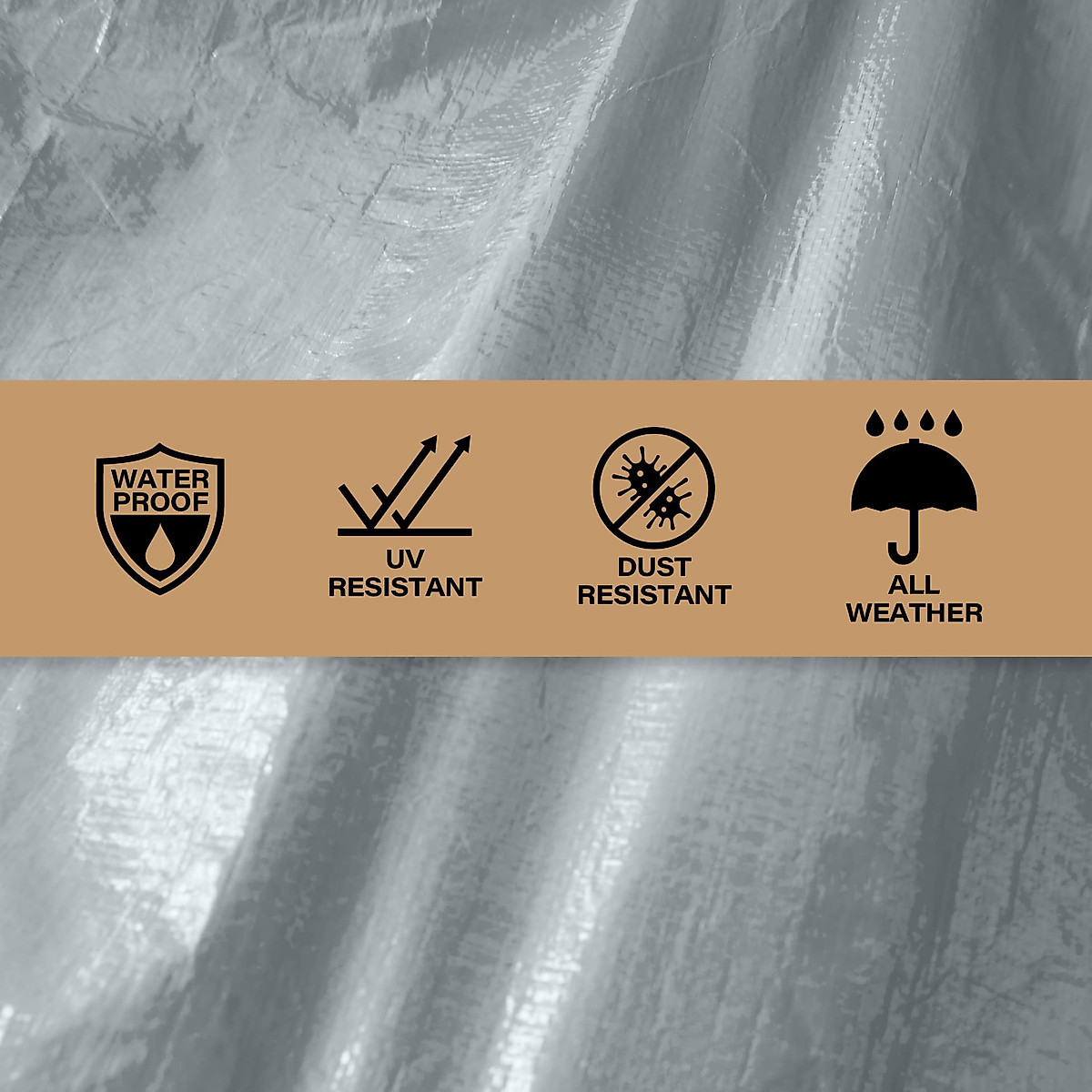 6x8 Heavy Duty Tarp, 10 Mil Thick, Waterproof, High Durability, Tear & Fade Resistant, UV Treated, Grommets Every 18 Inches (6' x '8' Feet)